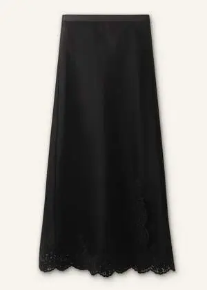 ME+EM Satin Lace Maxi Skirt