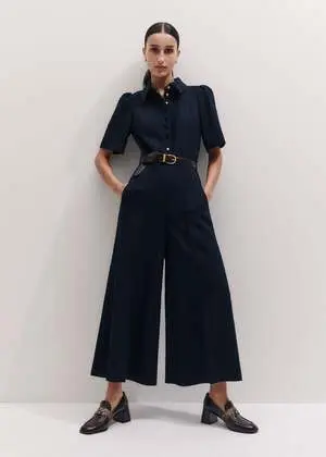 ME+EM Wide Leg Cropped Jumpsuit + Belt