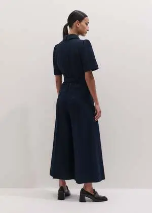 ME+EM Wide Leg Cropped Jumpsuit + Belt