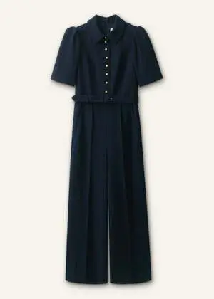 ME+EM Wide Leg Cropped Jumpsuit + Belt