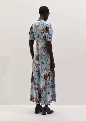ME+EM Paisley Print Puff Sleeve Maxi Dress