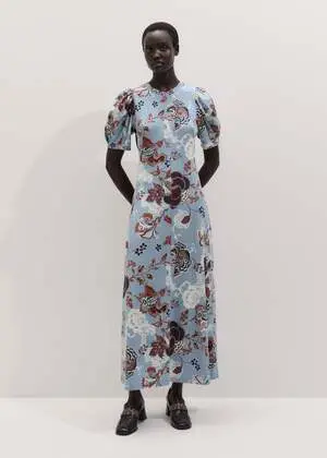 ME+EM Paisley Print Puff Sleeve Maxi Dress