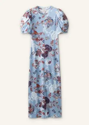 ME+EM Paisley Print Puff Sleeve Maxi Dress