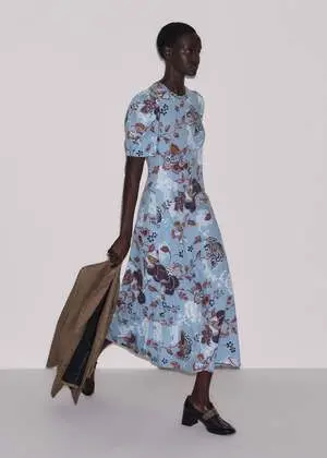 ME+EM Paisley Print Puff Sleeve Maxi Dress