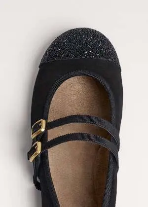 ME+EM Crystal Round Toe Ballerina