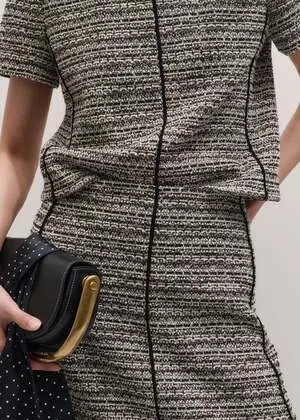 ME+EM Soft Tweed A-line Midi Skirt