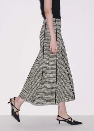 ME+EM Soft Tweed A-line Midi Skirt