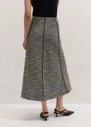 ME+EM Soft Tweed A-line Midi Skirt