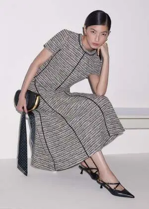 ME+EM Soft Tweed A-line Midi Skirt