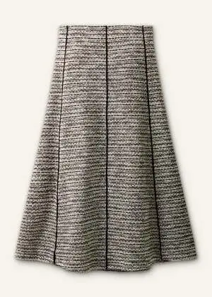 ME+EM Soft Tweed A-line Midi Skirt