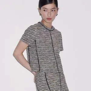 ME+EM Soft Tweed A-line Midi Skirt