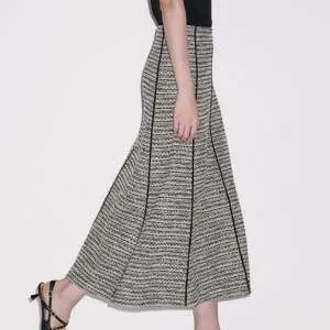 ME+EM Soft Tweed A-line Midi Skirt
