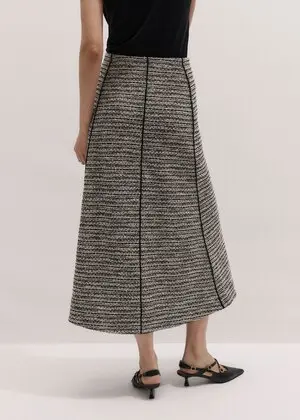 ME+EM Soft Tweed A-line Midi Skirt