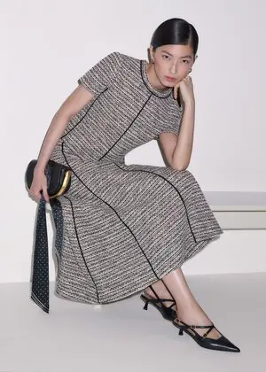 ME+EM Soft Tweed A-line Midi Skirt