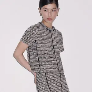 ME+EM Soft Tweed A-line Midi Skirt