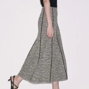 ME+EM Soft Tweed A-line Midi Skirt