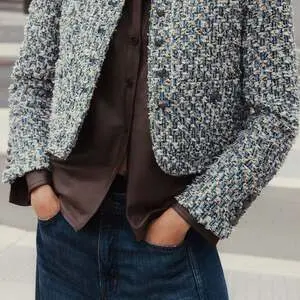 ME+EM Boxy Crop Tweed Jacket