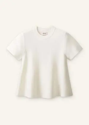 ME+EM Wool Stretch Short Sleeve Swing Knit Top