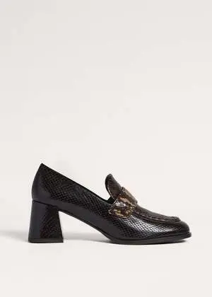 ME+EM Block Heel Loafer Tan-chocolate - Tan/chocolate
