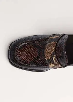 ME+EM Block Heel Loafer Tan-chocolate