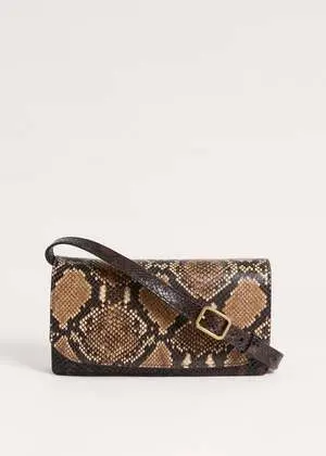 ME+EM Snake Embossed Small Clutch+crossbody Bag - Tan Multi