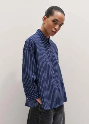 ME+EM Boxy Striped 3/4 Sleeve Shirt