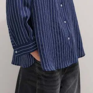 ME+EM Boxy Striped 3/4 Sleeve Shirt
