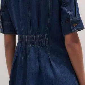 ME+EM Denim Fit And Flare Midi Dress