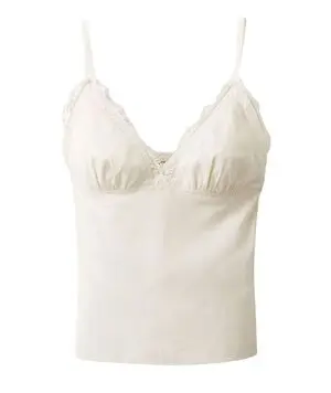 ME+EM Lace Trim Cami Top - Light Cream