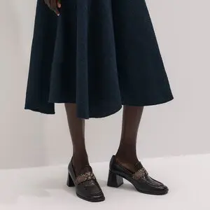 ME+EM Dropped Waist Handkerchief Hem Midi Dress