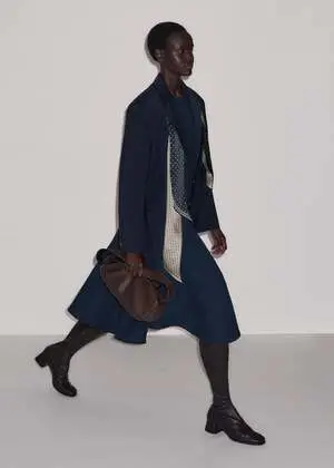 ME+EM Dropped Waist Handkerchief Hem Midi Dress