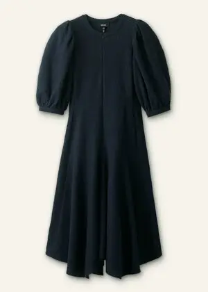 ME+EM Dropped Waist Handkerchief Hem Midi Dress