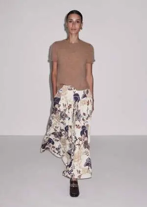 ME+EM Grand Paisley Print Maxi Skirt - Light Cream Multi