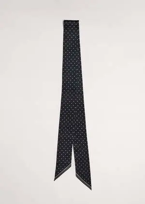 ME+EM Skinny Scarf Black-cream - Polka Dot