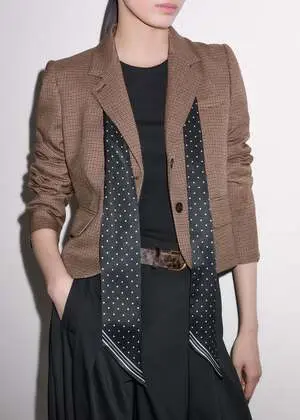 ME+EM Skinny Scarf Black-cream