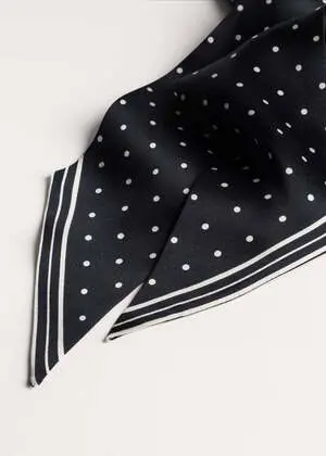 ME+EM Skinny Scarf Black-cream