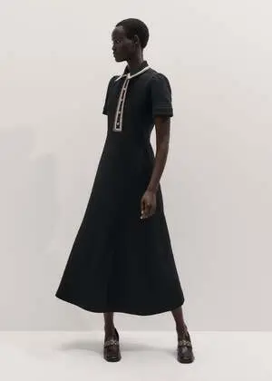 ME+EM Textured Fit And Flare Midi Dress