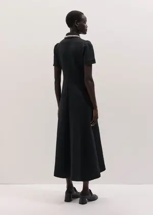 ME+EM Textured Fit And Flare Midi Dress