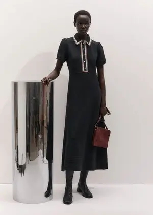 ME+EM Textured Fit And Flare Midi Dress