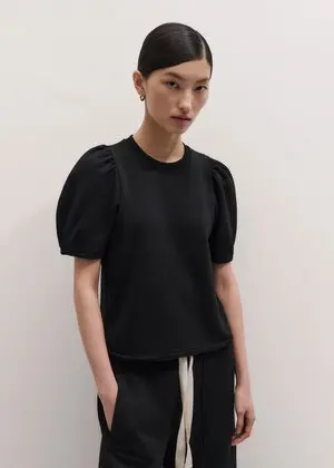 ME+EM Puff Sleeve Sweatshirt Tee - Black