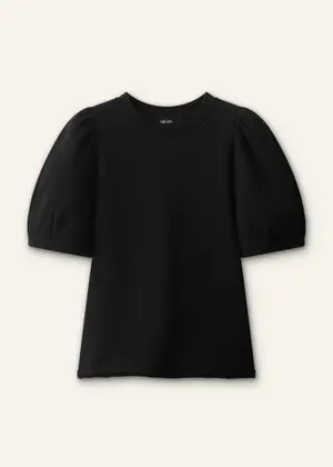 ME+EM Puff Sleeve Sweatshirt Tee - Black