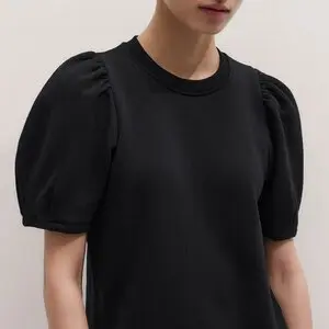 ME+EM Puff Sleeve Sweatshirt Tee - Black