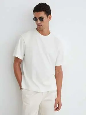 REISS Azur Cotton Beach-print Relaxed-fit T-shirt - White