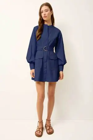 MARIE OLIVER Hughes Shirt Dress With Belt And Pockets