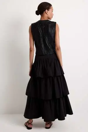 MARIE OLIVER Baylor Tiered Maxi Skirt - Black