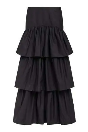 MARIE OLIVER Baylor Tiered Maxi Skirt - Black