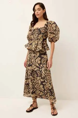 MARIE OLIVER Albia Printed Cotton Maxi Skirt