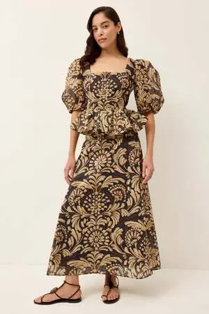 MARIE OLIVER Albia Printed Cotton Maxi Skirt