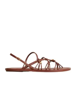 Celine Knots Triomphe Flat Sandal In Goatskin