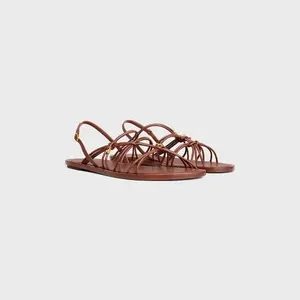 Celine Knots Triomphe Flat Sandal In Goatskin